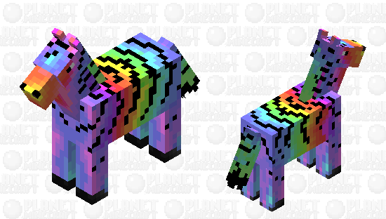 Rainbow Zebra Minecraft Mob Skin