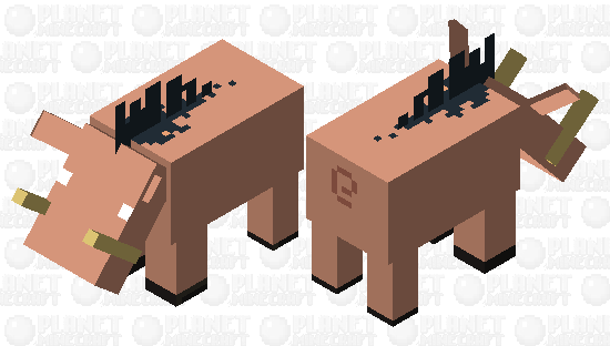 Simplified Hoglin Minecraft Mob Skin
