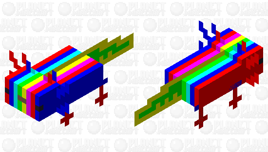 rainbow axolotl Minecraft Mob Skin