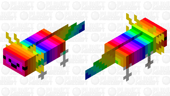 rainbow axolotl Minecraft Mob Skin