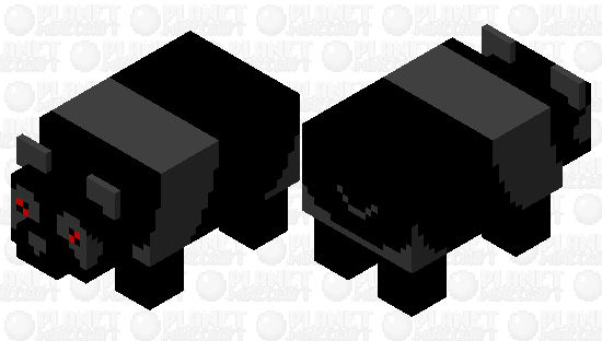Worried Dark Panda Minecraft Mob Skin