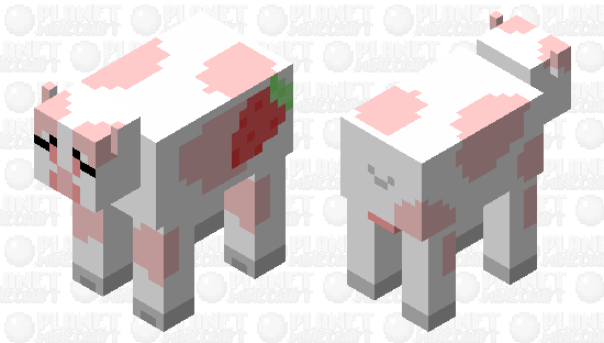 strawberry cow Minecraft Mob Skin