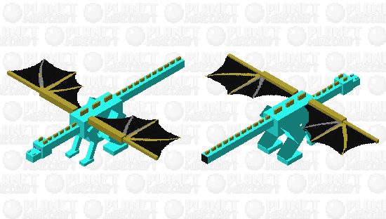 Diamond,Gold and Obsidian Dragon Minecraft Mob Skin