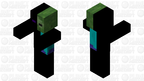 75% Corrupted Zombie (end style) Minecraft Mob Skin