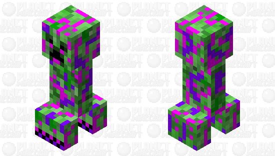 creeper with a little pink and purple Minecraft Mob Skin