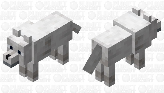 A snowy wolf Minecraft Mob Skin