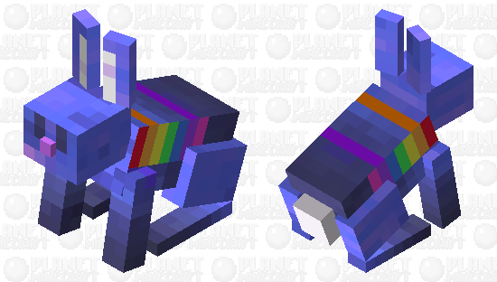 Rainbow Bunny Minecraft Mob Skin