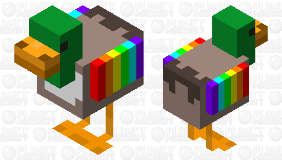 duck with rainbow wings Minecraft Mob Skin