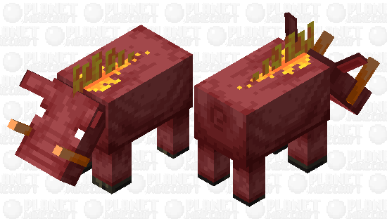 Nether Wastes hoglin Minecraft Mob Skin