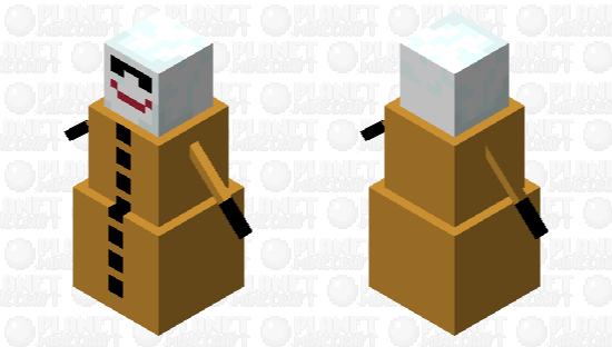 A Snowman with a Winter Suit and Glasses Minecraft Mob Skin