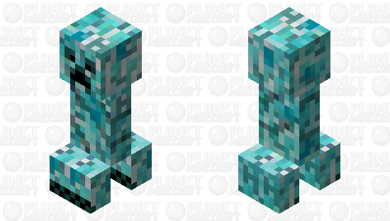 Blue Creeper Minecraft Mob Skin