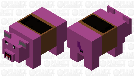 Bloodthirsty Hippo (with a sattle) Minecraft Mob Skin