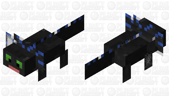 Night Fury Axolotl Minecraft Mob Skin
