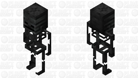 Wither Skeleton Villager / original textures / normal pose Minecraft Mob Skin