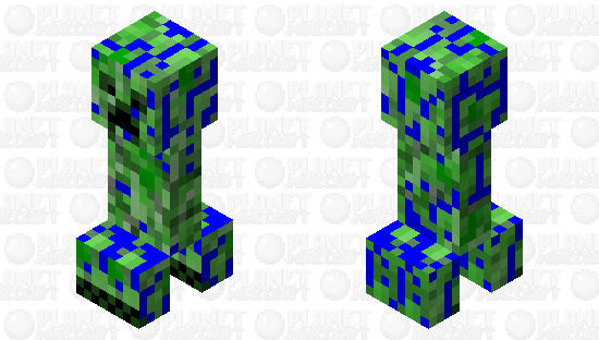 Creeper All White Spots Are Blue Minecraft Mob Skin