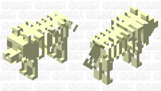 skeleton wolf/ lobo esqueleto Minecraft Mob Skin