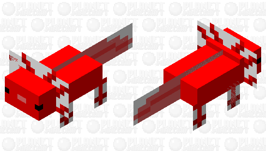 RED axo Minecraft Mob Skin
