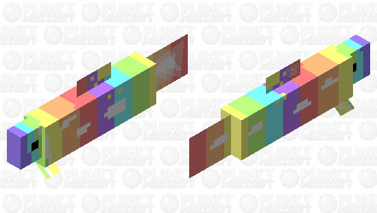 rainbow salmon Minecraft Mob Skin