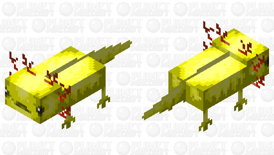 Yellow axolotl Minecraft Mob Skin