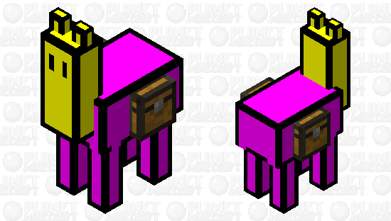 Llama Wearing A Yellow Head Suit Minecraft Mob Skin