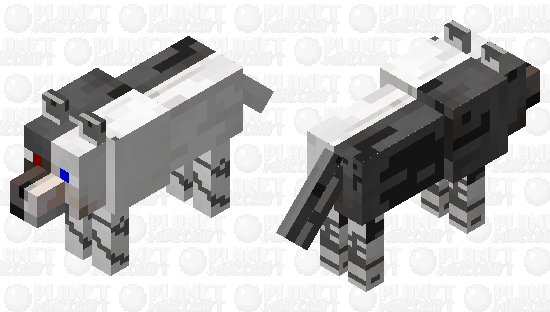 Half shadow wolf Minecraft Mob Skin