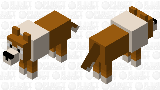 brown and white dog Minecraft Mob Skin