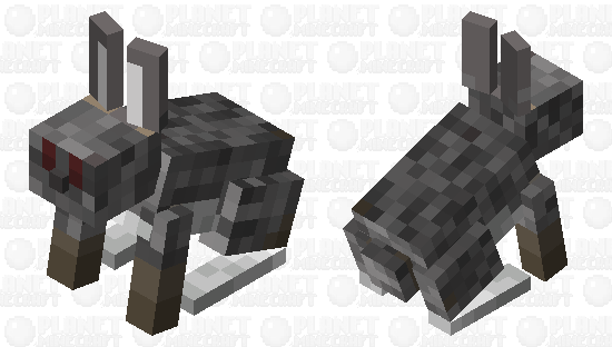 Grey Lionhead Rabbit Minecraft Mob Skin