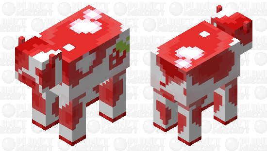 truskawkowa krowa Minecraft Mob Skin