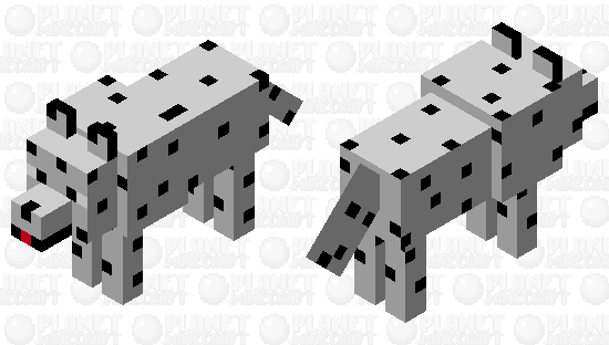 Grey Dalmatian Dog aww Minecraft Mob Skin