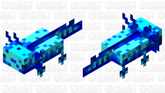 blue axolotl Minecraft Mob Skin