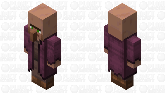 Old Villager(Priest)(Re Texturing)(With Arm Apart) Minecraft Mob Skin