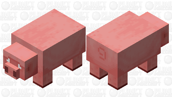 Big Pig / white eyes version / Worried / remade Minecraft Mob Skin
