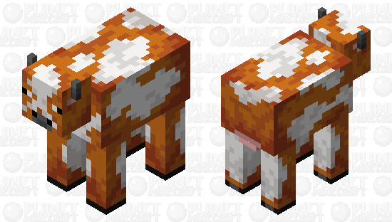 Caramel and cream Cow Minecraft Mob Skin