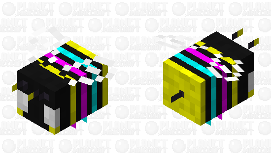 CMYK Bee Minecraft Mob Skin