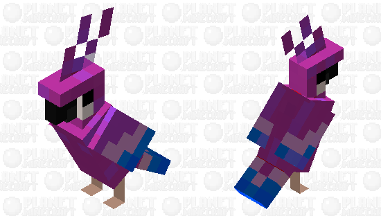 Purple pink parrot Minecraft Mob Skin