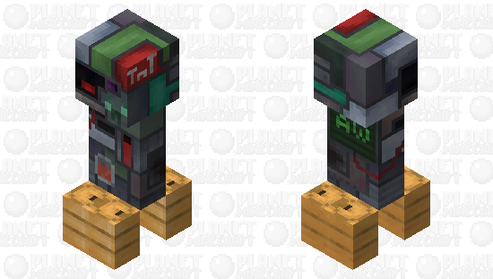 Square Scrapped Creeper Minecraft Mob Skin