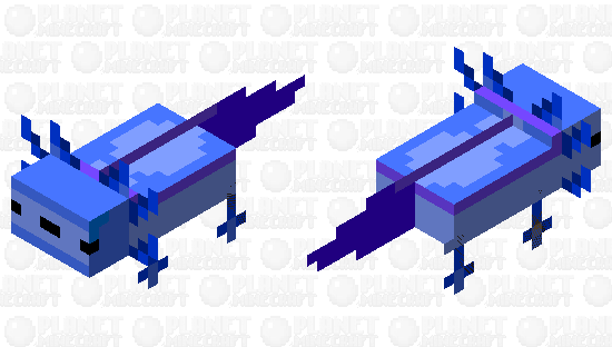 Blue Axolotl Minecraft Mob Skin