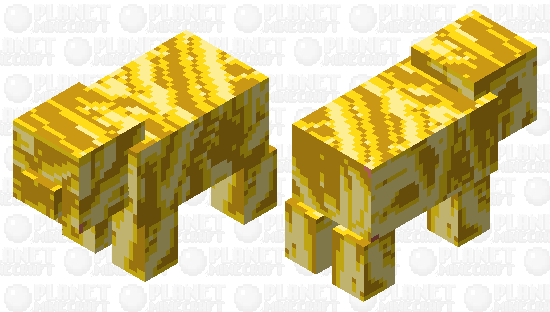 Gold sculptor of a pig Minecraft Mob Skin