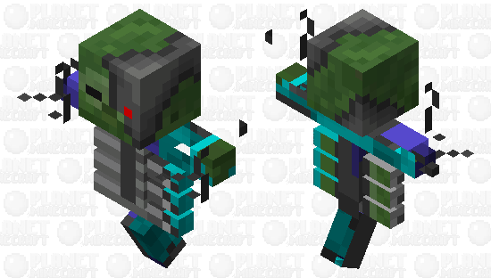 Robot zombie no arms or legs Minecraft Mob Skin