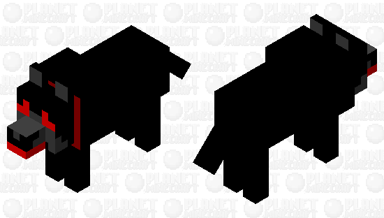Tamed Dark Wolf Minecraft Mob Skin