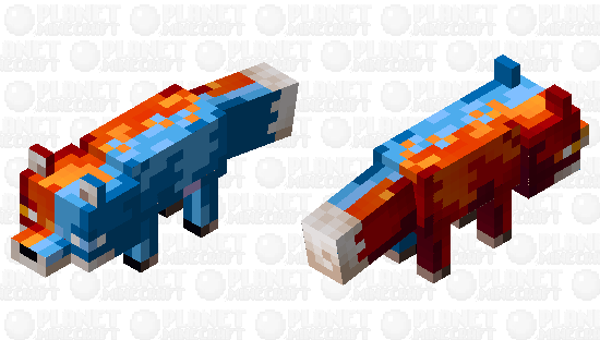Fire & Ice Fox Minecraft Mob Skin