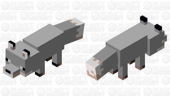 Gray Fox Minecraft Mob Skin