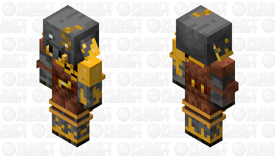 Gold Infected Piglin Minecraft Mob Skin