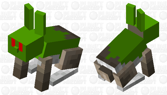green overd rabbit Minecraft Mob Skin
