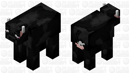 Black Female E-Cow Minecraft Mob Skin