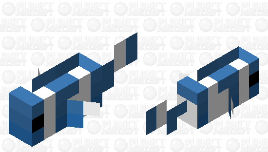 Stripped Blue Clownfish Minecraft Mob Skin