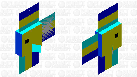 Yellow/Cyan/Blue tropical fish Minecraft Mob Skin