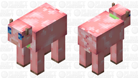 Strawberry milk cow reskin Minecraft Mob Skin