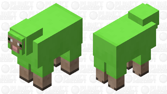 Green Enchanted Sheep (Poison) Minecraft Mob Skin
