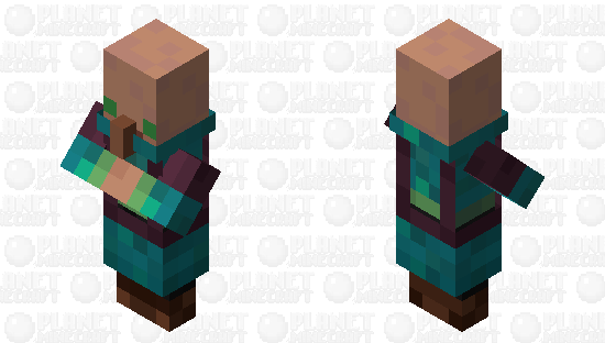Simple Warped Forest Villager Minecraft Mob Skin